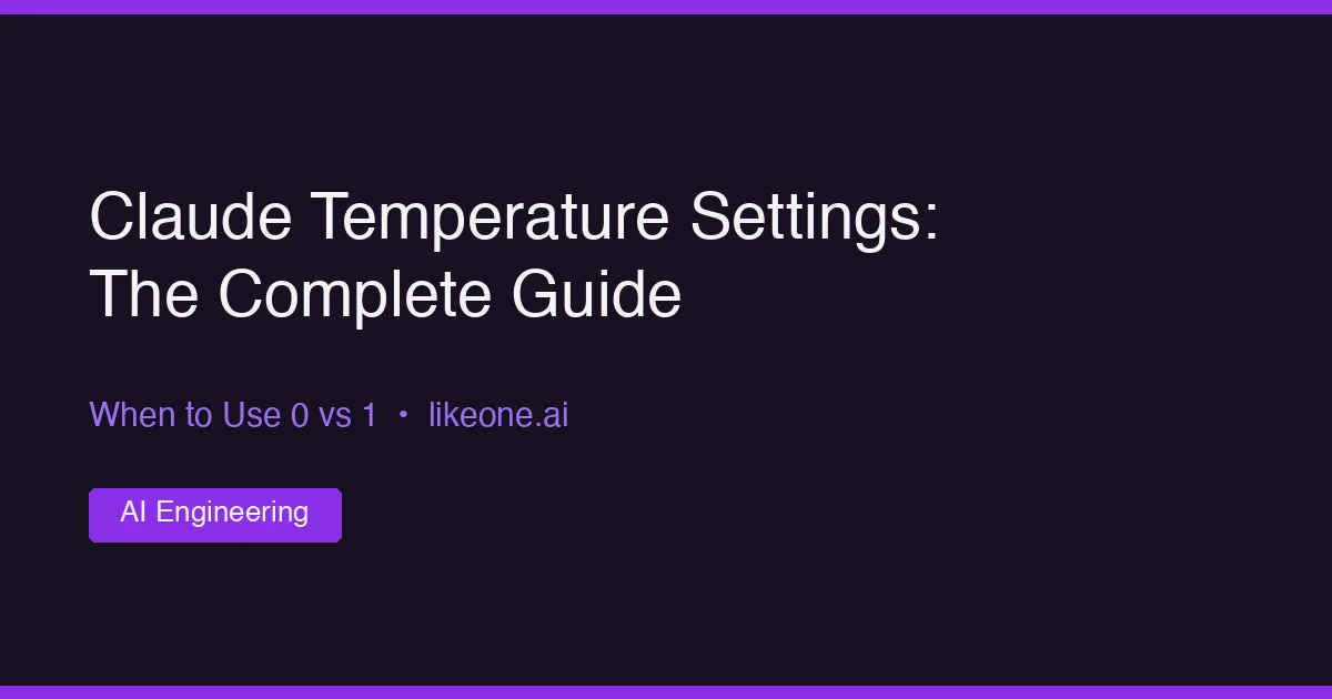 Claude Temperature Settings Guide | Like One